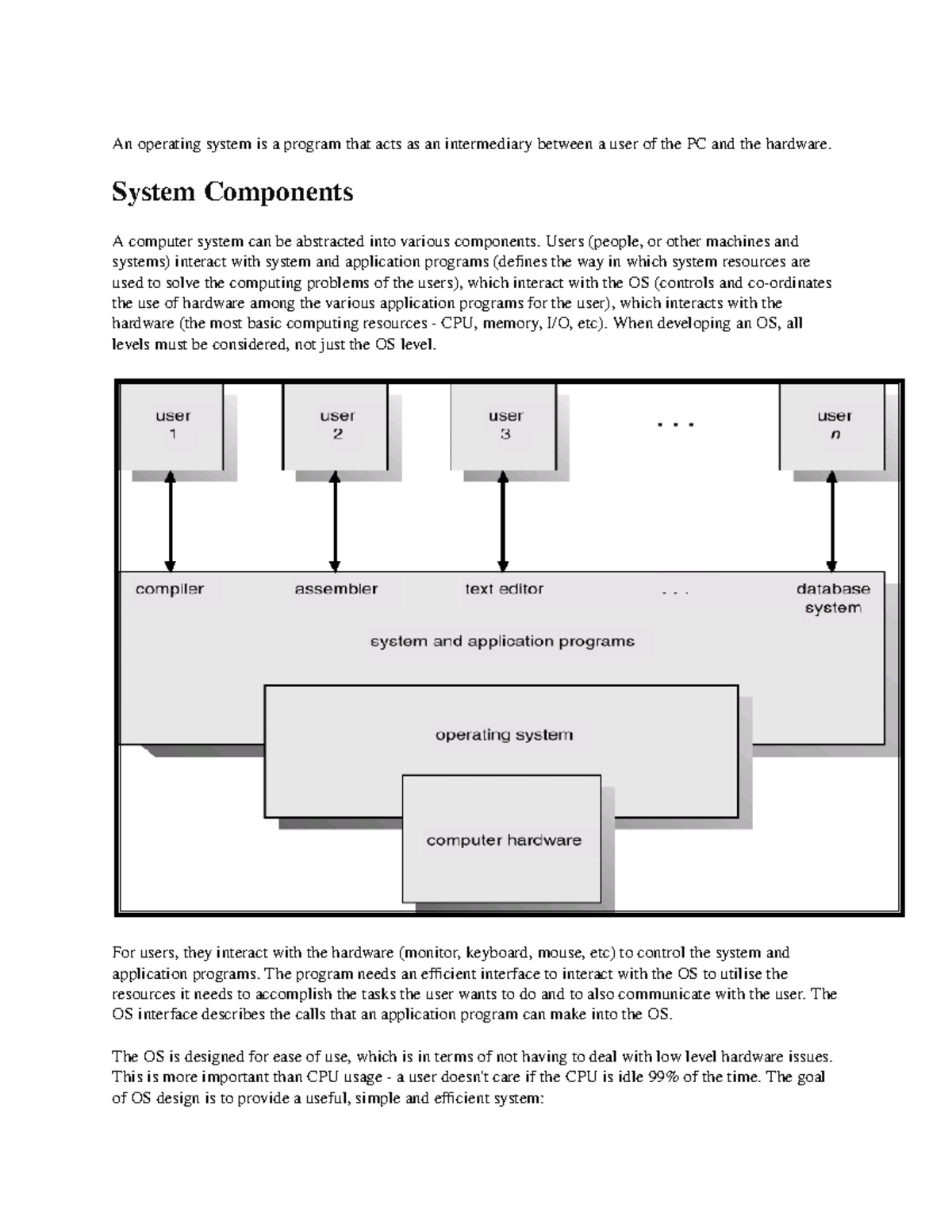 Cs Operating System Lecture Notes 23 An Operating System Is A