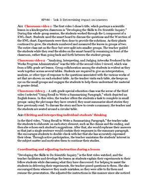 Scenario assignment task 2 - Pre-Assessment A. Talk about a strong point and how the evidence ...