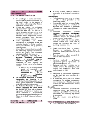 Matrix of CPD Activities - Medical Laboratory Science - Studocu