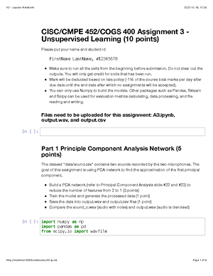 CISC452 Tutorial #2 - Queen’s University School of Computing CISC 452 ...