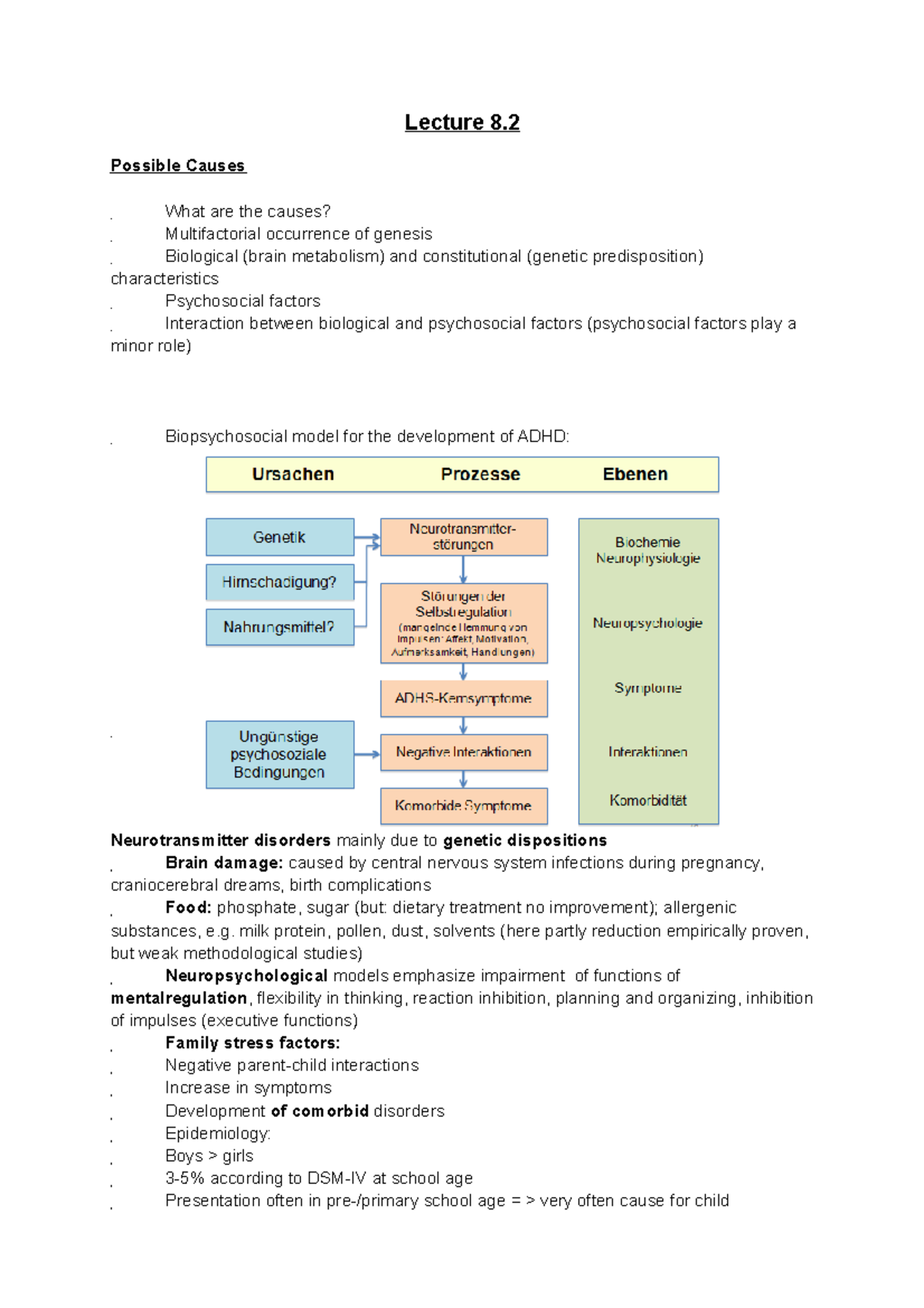 Lecture 8.2 - Possible causes of ADHD - Lecture 8. Possible Causes What ...