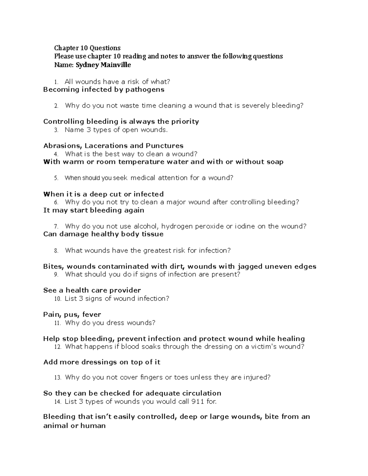 Chapter 10 Questions - Mr. Lauzonis - Chapter 10 Questions Please use ...