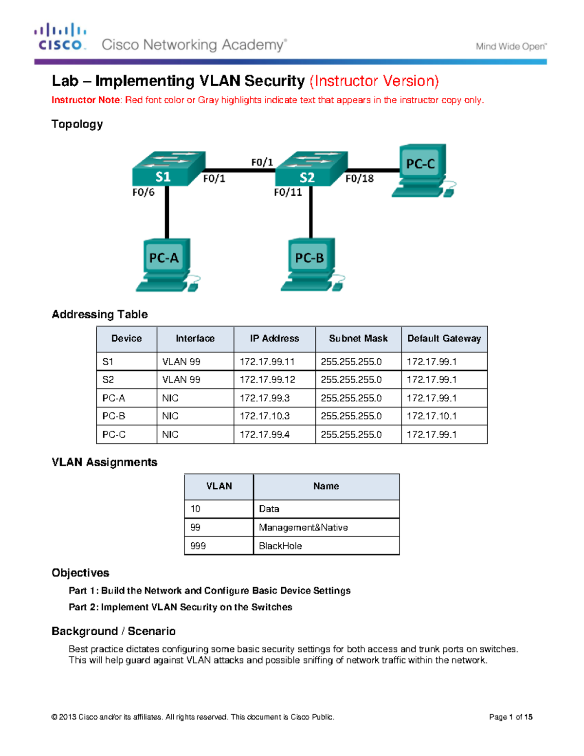 Implementing VLAN Security - Computer Science - Partido College - Studocu