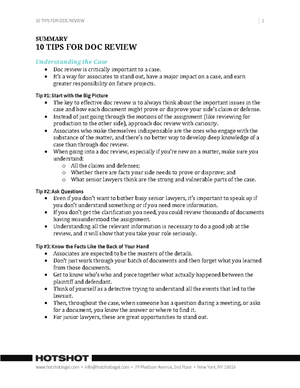 10 Tips for Document Review - Studocu