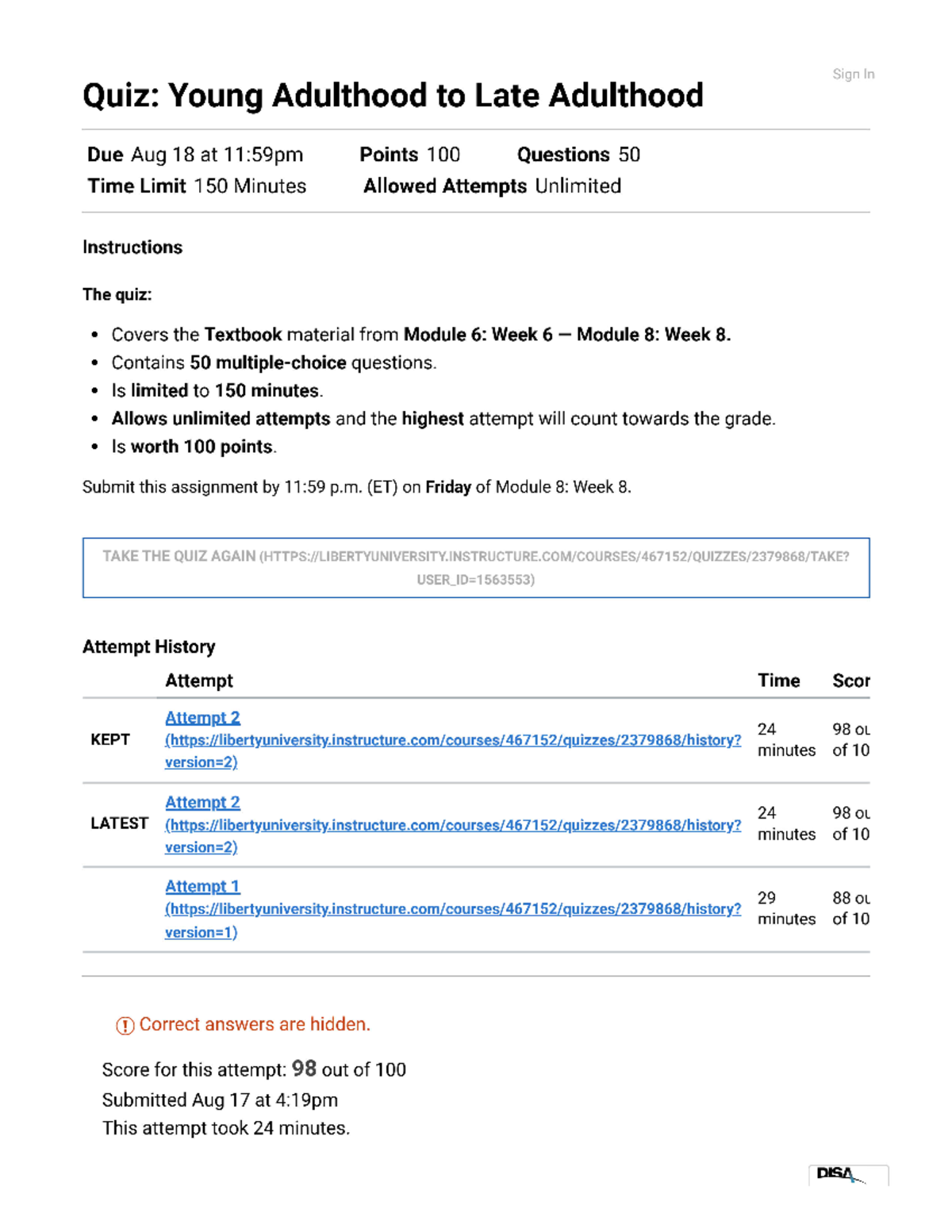 Quiz3 - Quiz #3 - HSCO 502 - Studocu