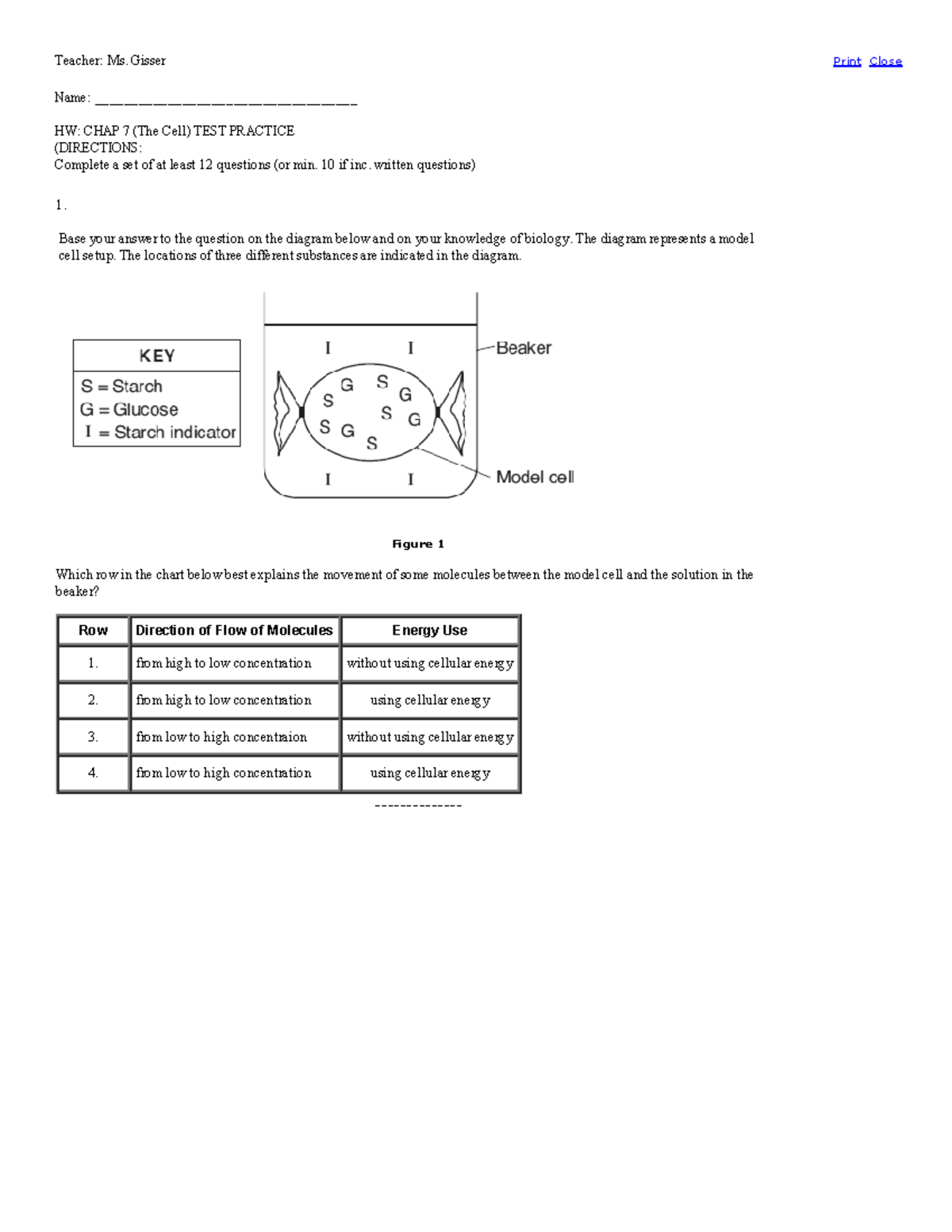 Chap 7 - Cell Test Bank - Questions for cell biology - 7 HDFKHU 0 V ...