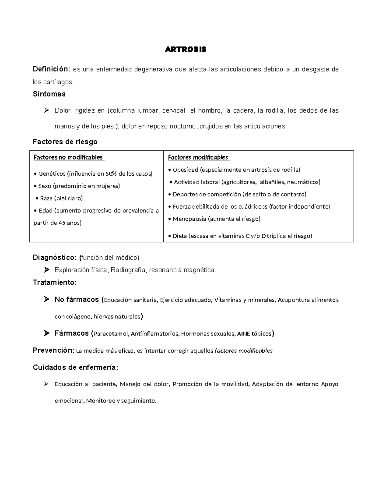 Artrosis - bnjmk,l.ñ - ARTROSIS Definición: es una enfermedad ...