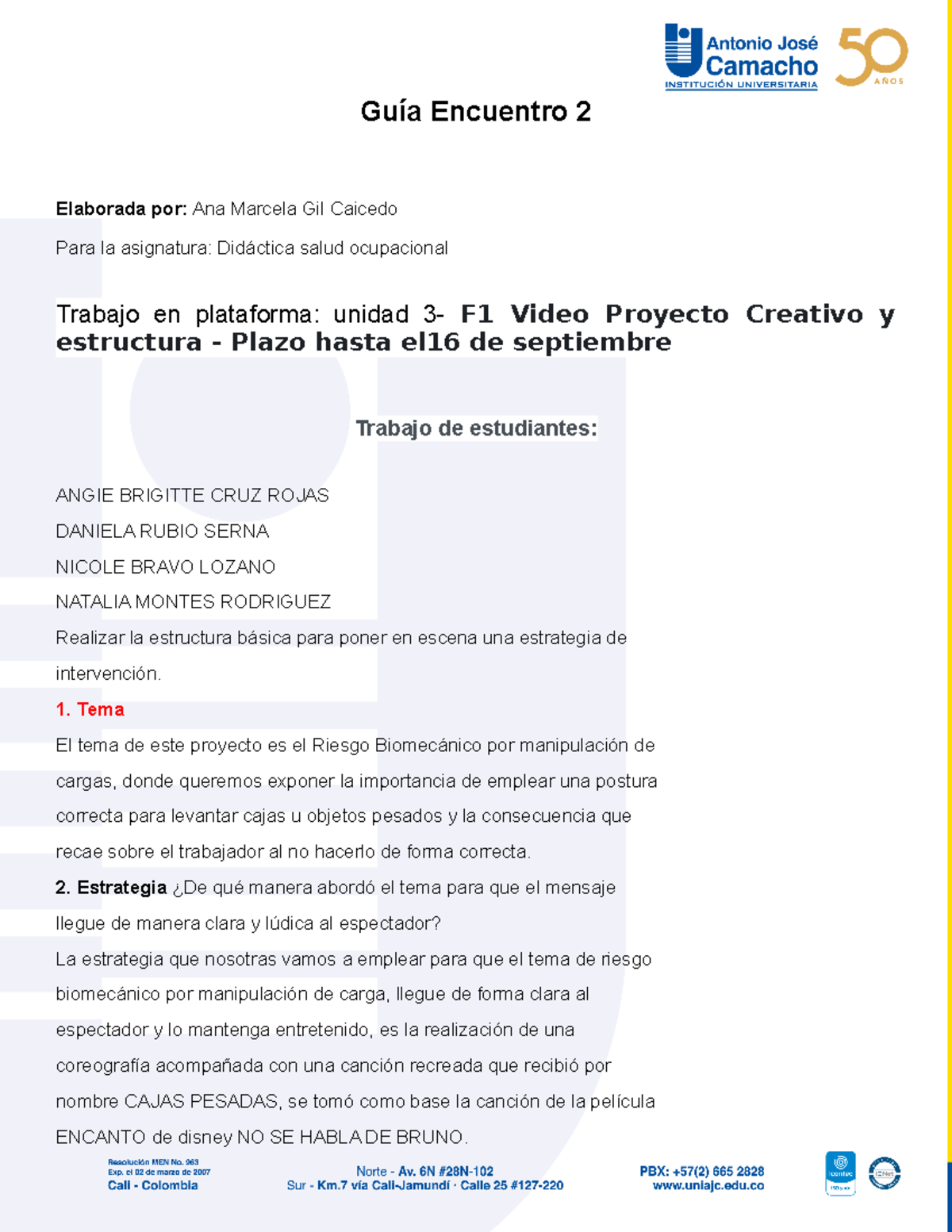 Guia 2- Septiembre 2023 - Guía Encuentro 2 Elaborada por: Ana Marcela ...