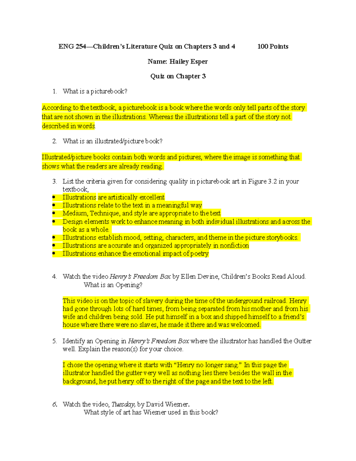 Quiz 2 - Quiz on Chapters 3 and 4 - ENG-254 - Studocu