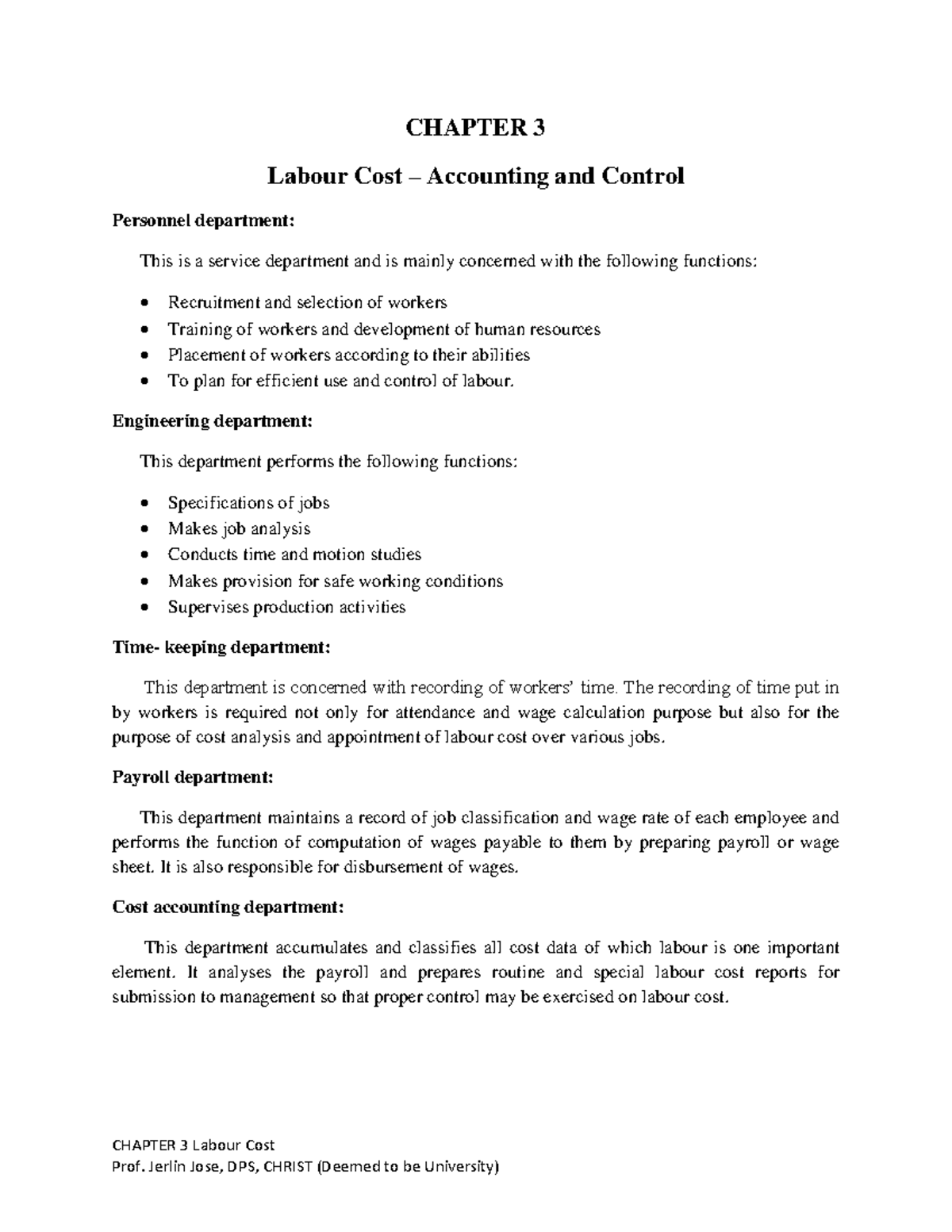 Chapter 3 PDF Problems And Formule CHAPTER 3 Labour Cost CHAPTER 3