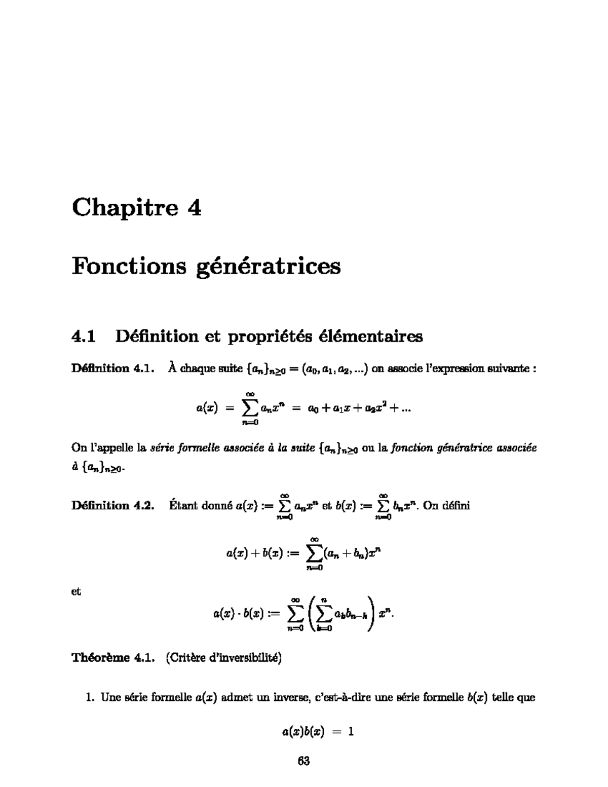 4. Fonctions génératrices - MAT1310 - Studocu