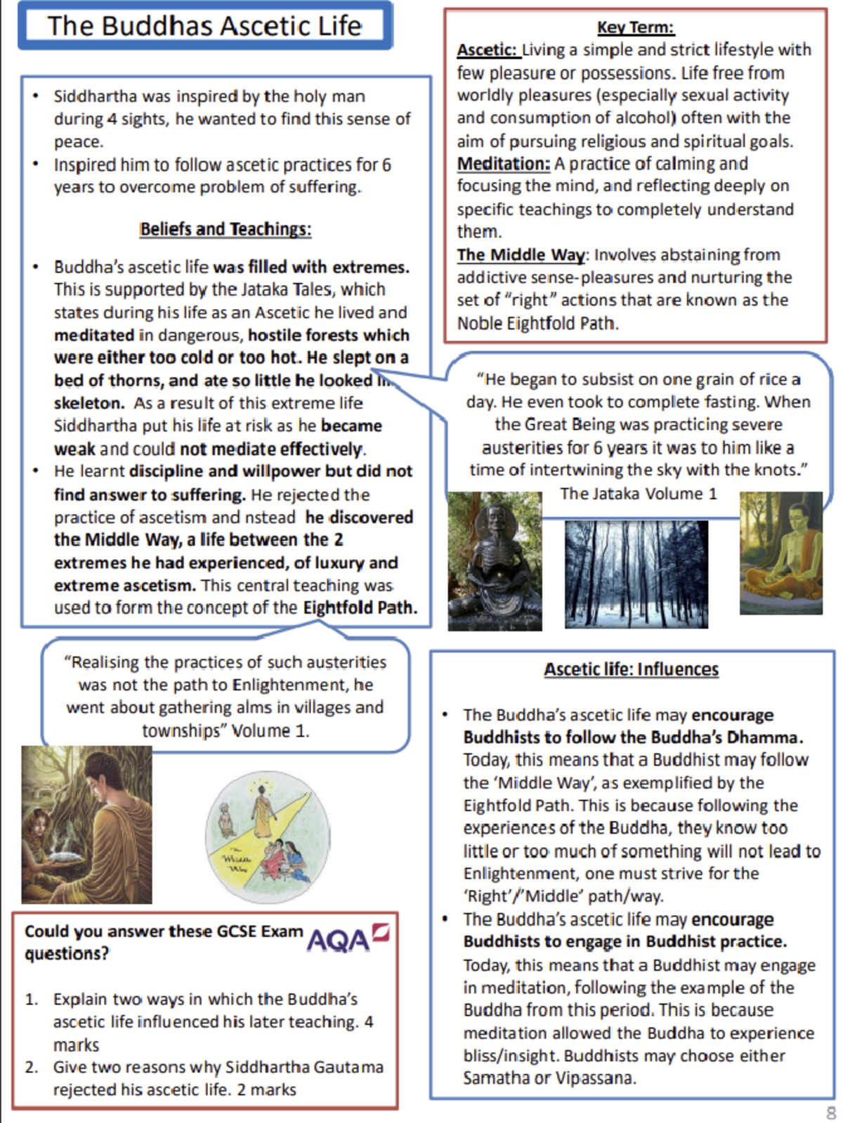 Screenshot - Buddhas ascentic life GCSE re aqa - Studocu