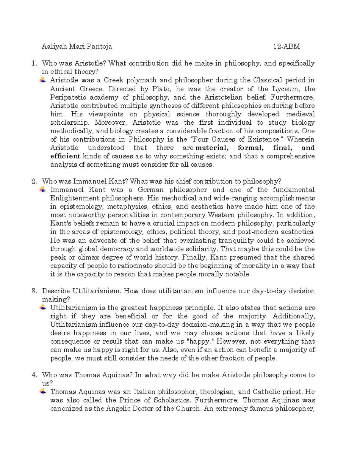 Assignment and Homework - Senior High School - University of Santo ...