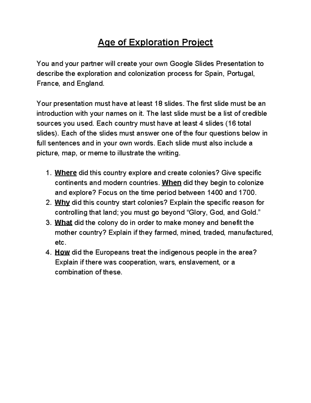 Ageof Exploration Group Project-1 - Age of Exploration Project You and ...