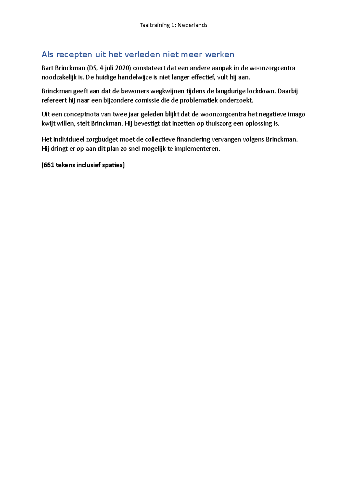 Journalistiek - voorbeeld KIS Taaltraining 1: Nederlands - Taaltraining ...