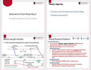 Exam 1-Practice Cash Flow Problem 2 - Practice Statement of Cash Flows The following financial ...
