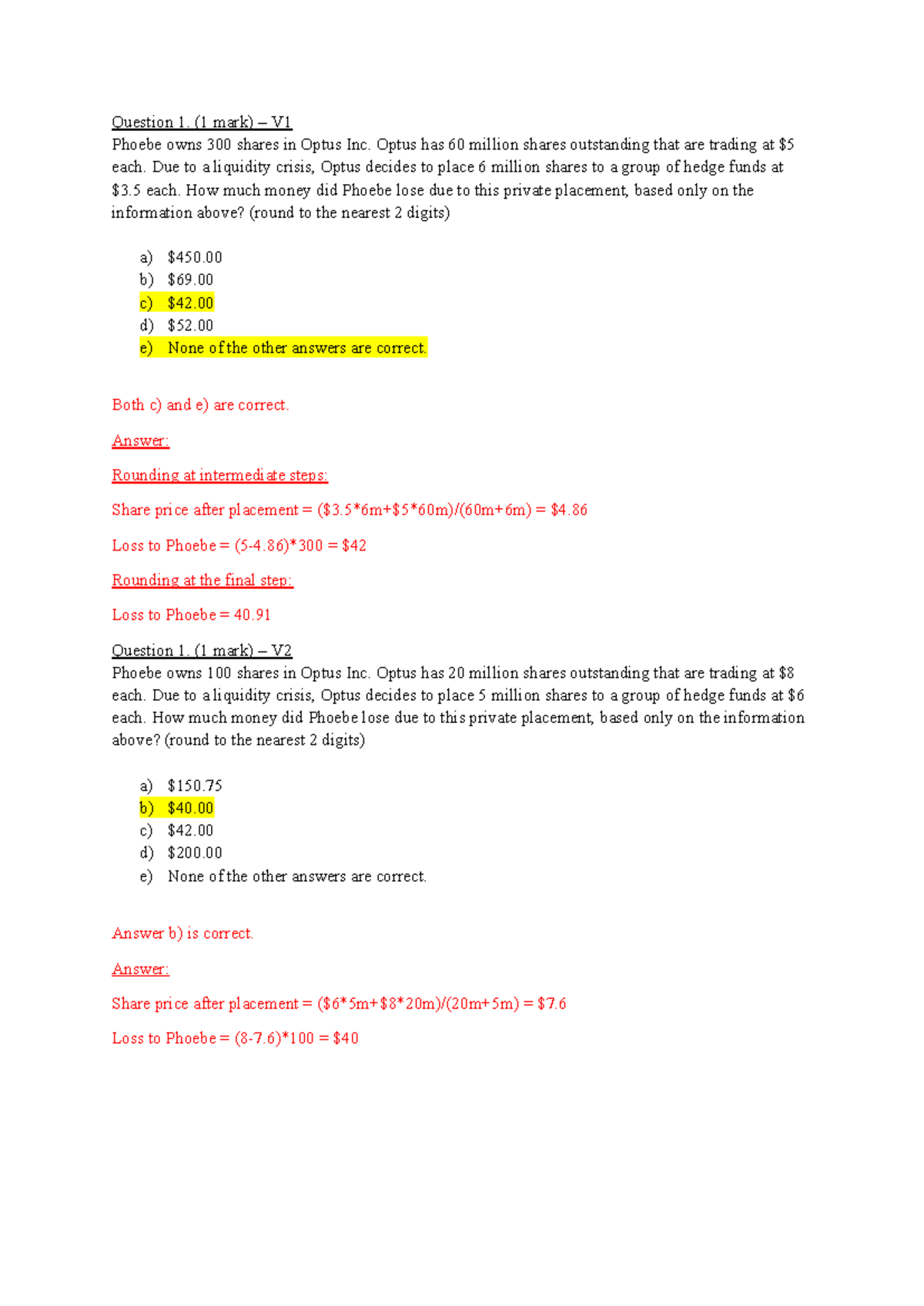 FNCE2000 5 Individual Assignment 2024 Combined - Question 1. (1 mark ...
