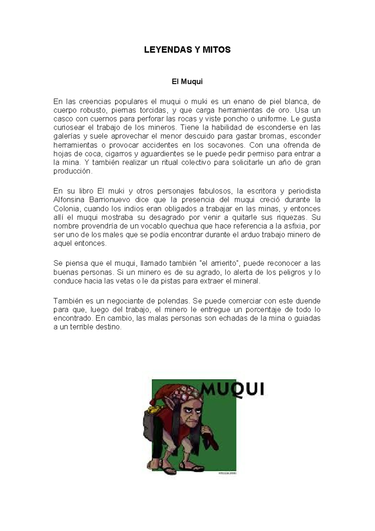 Mitos Y Leyendas - HOLA - LEYENDAS Y MITOS El Muqui En las creencias ...