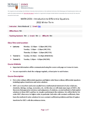 LEC 1 NOTE - LEC NOTE - Webpage: Avenue to Learn Please check regularly ...