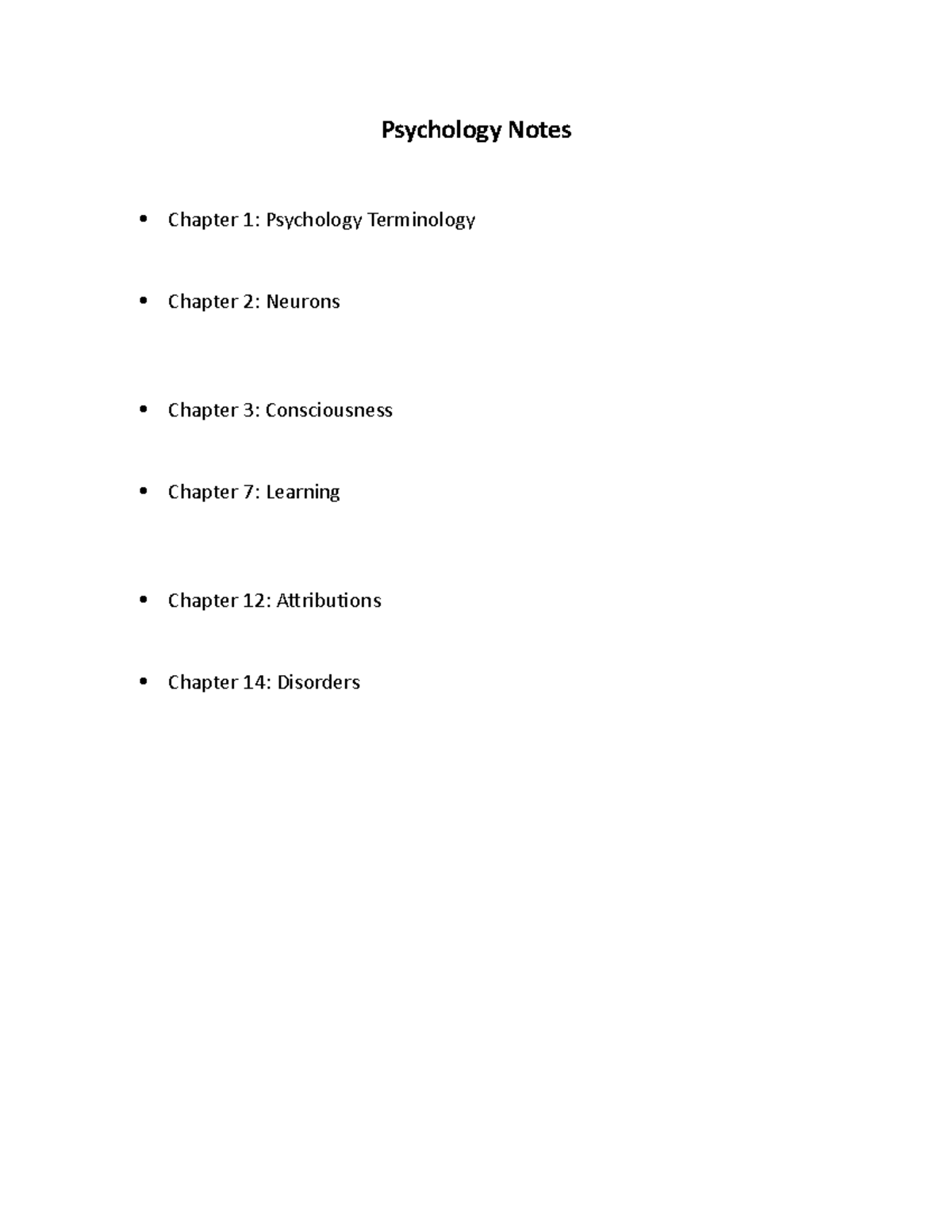 intro to psychology - Psychology Notes Chapter 1: Psychology ...