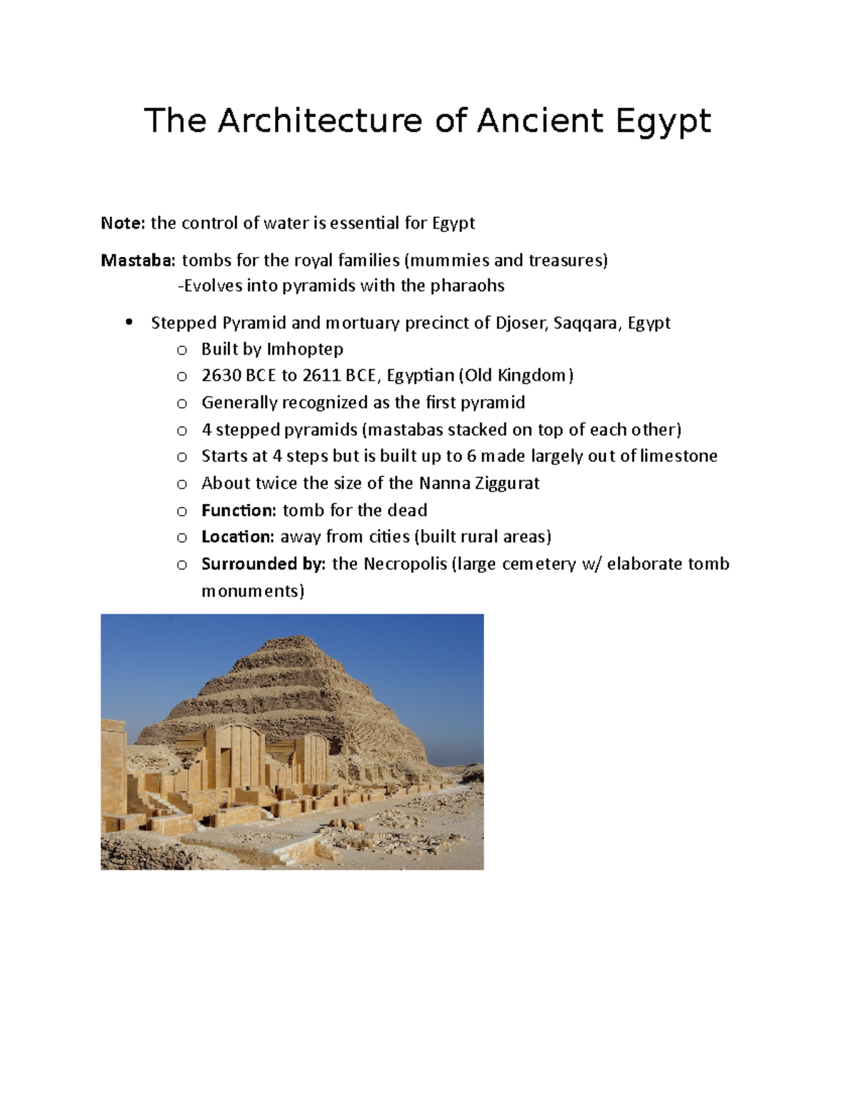 The Architecture of Ancient Egypt - Studocu