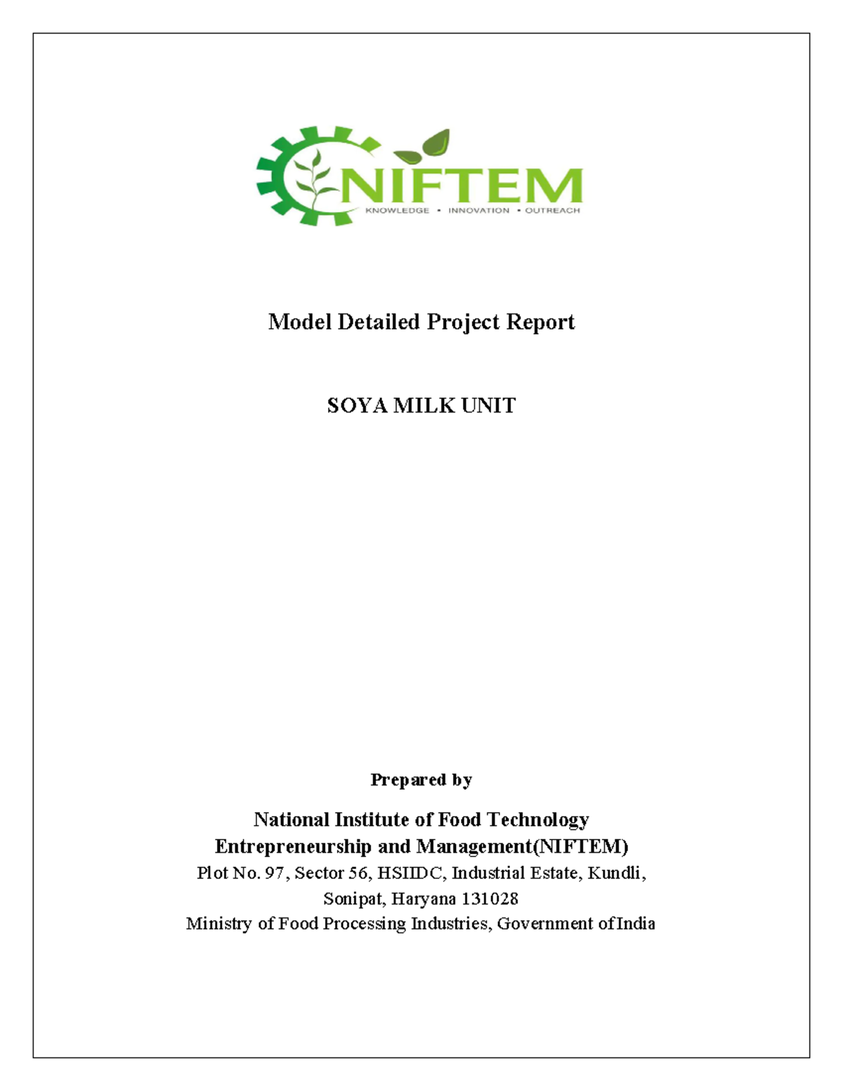 4 5832180286451879355 - Model Detailed Project Report SOYA MILK UNIT ...