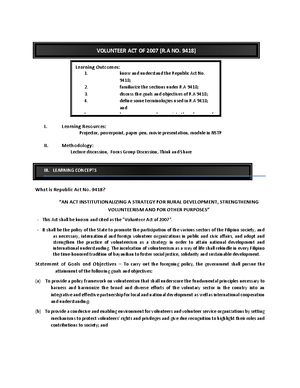 Module 2 Values Formation - VALUES FORMATION I. Learning Resources ...