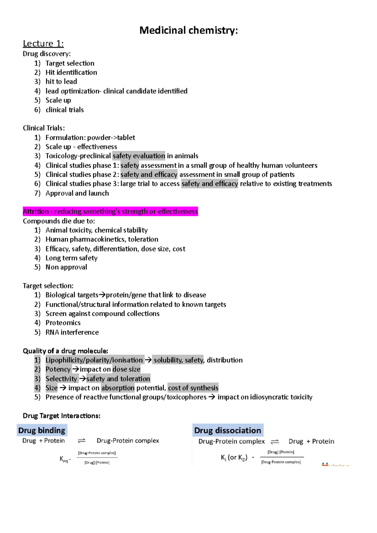 Medicinal chemistry 1 - Medicinal chemistry: Lecture 1: Drug discovery ...