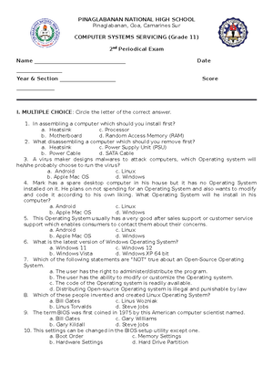 TVL CSS G11-Q1-M7 - css - Module 7: Computer System Specifications Computer Systems Servicing ...