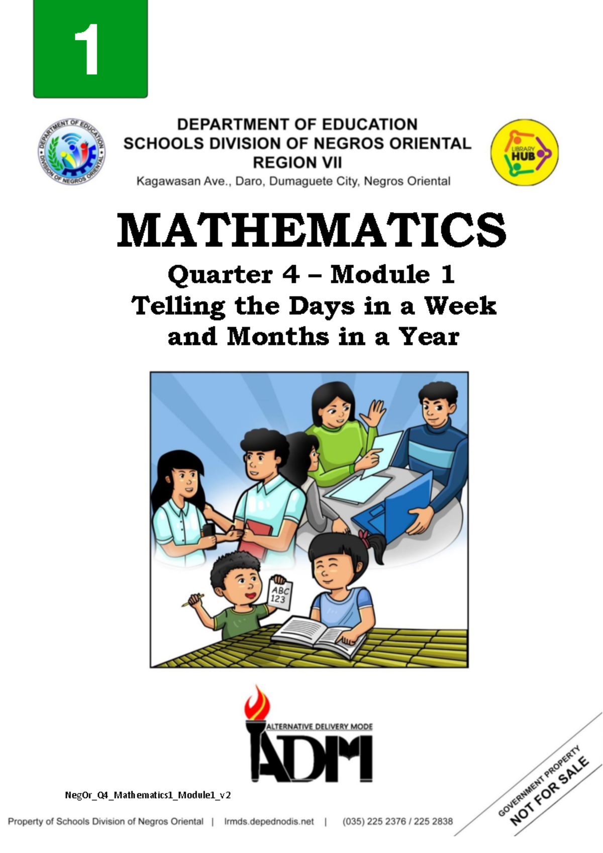 Math 1-Q4-Module-1 English - MATHEMATICS Quarter 4 – Module 1 Telling ...