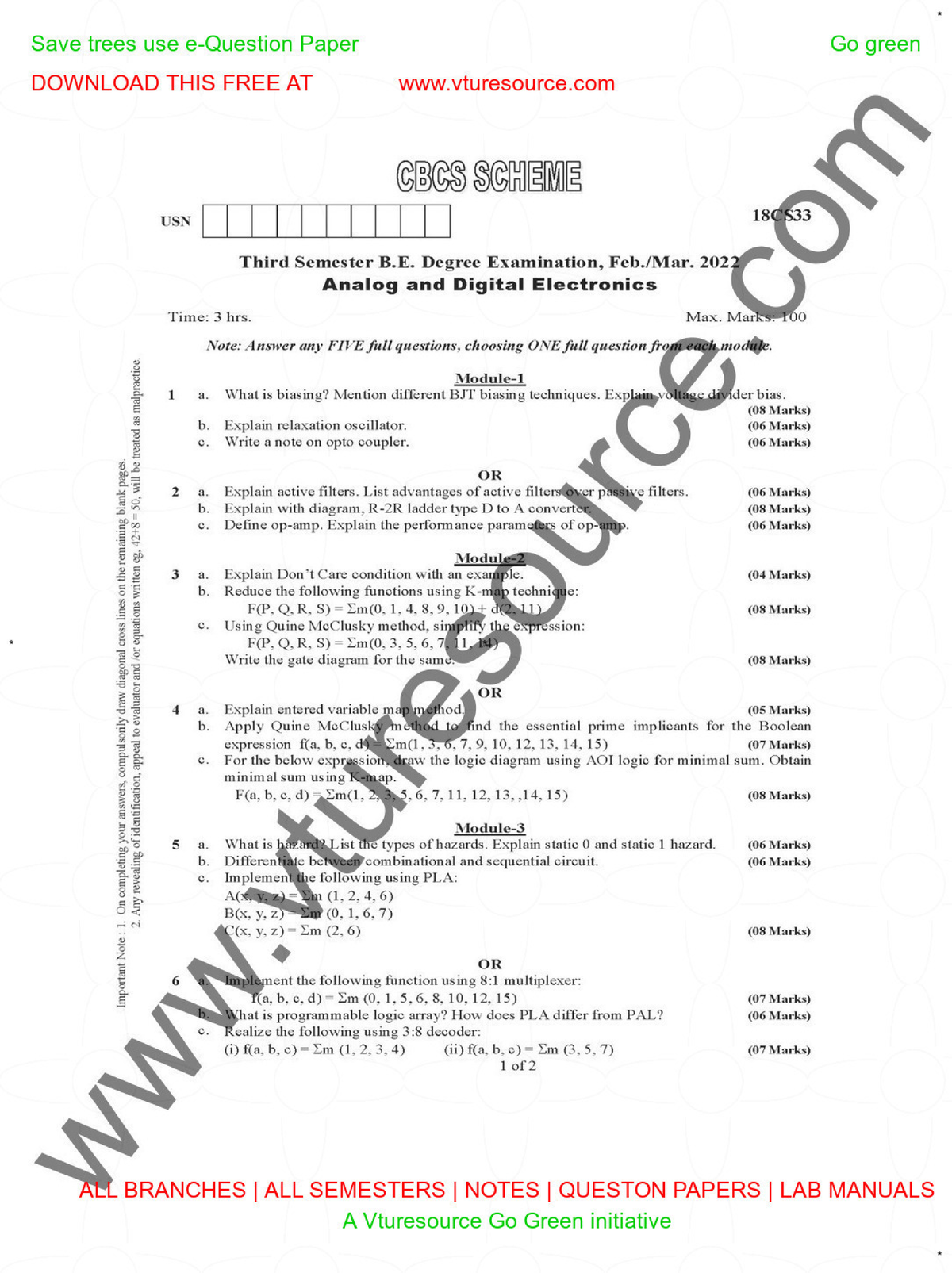 Mar-2022 - Question paper - Bachelor of Engineering - Studocu