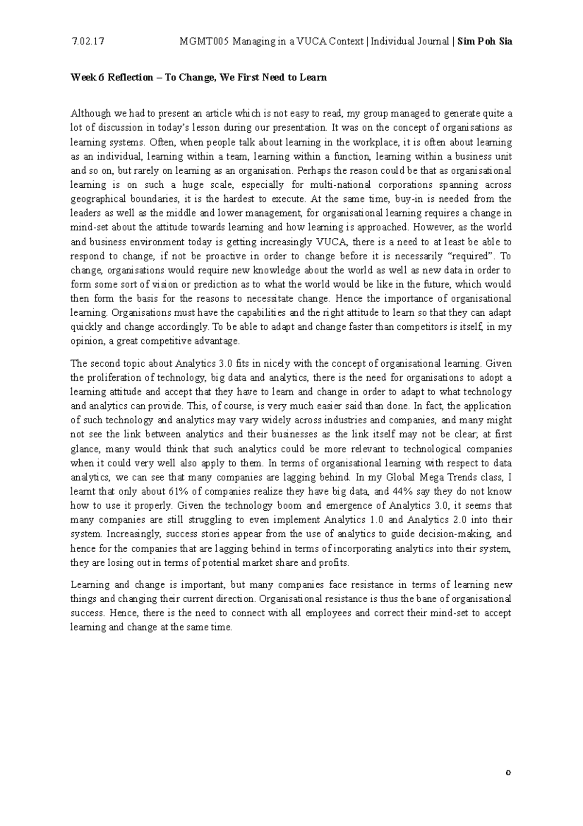 Sim Poh Sia Week 6 - Class participation - 7.02 MGMT005 Managing in a ...