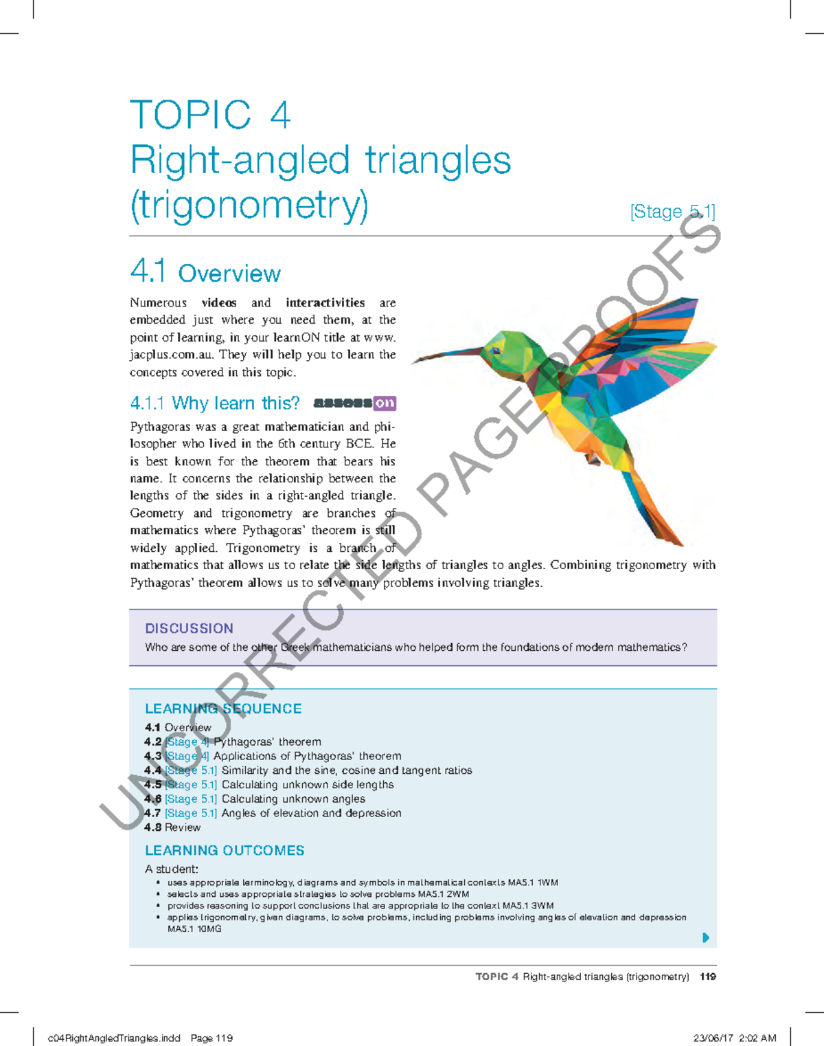 Chapter 4 trigonometry for high school - MATH1040 - UQ - Studocu