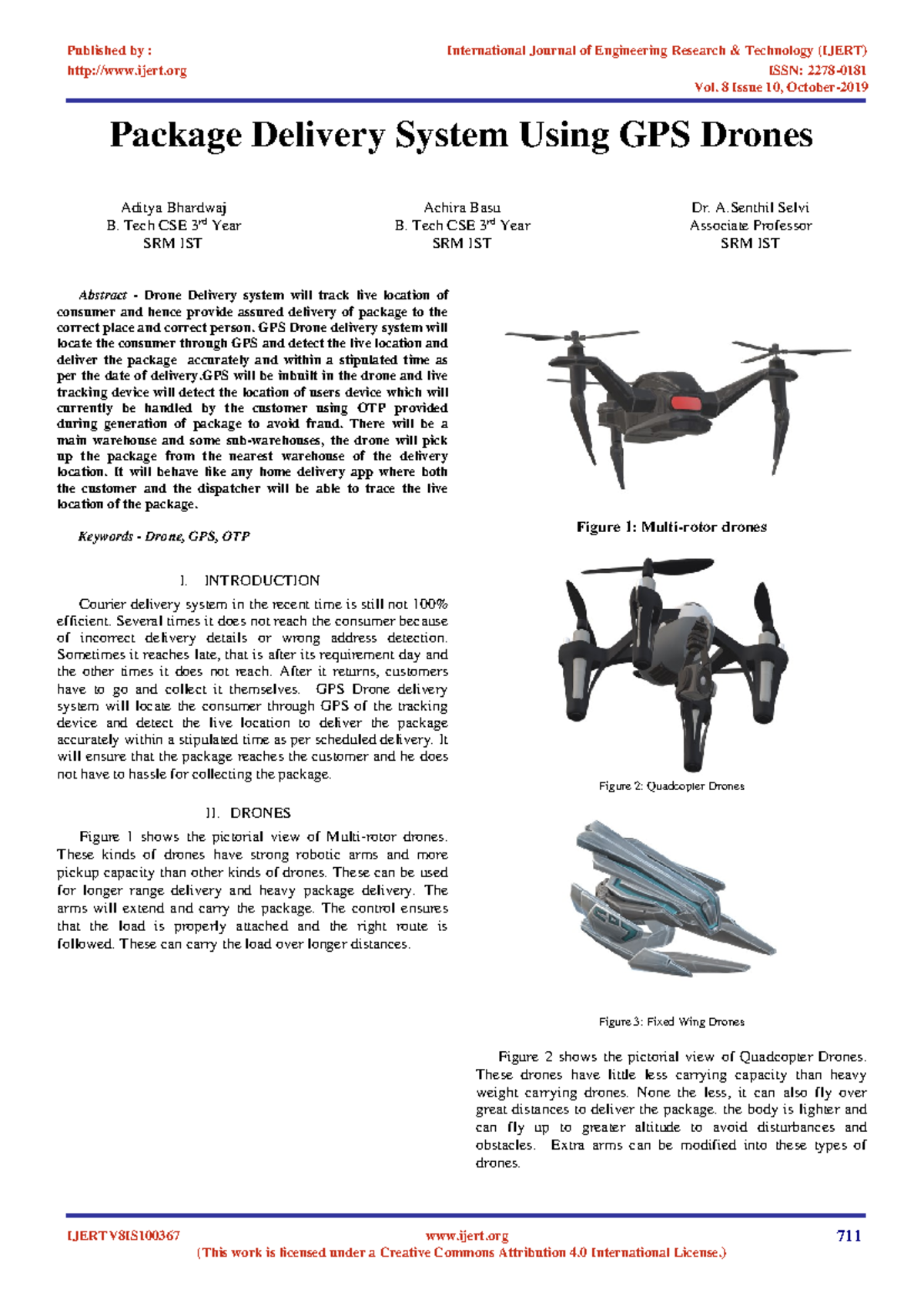 Package delivery system using gps drones Ijertv 8IS100367 - Package ...