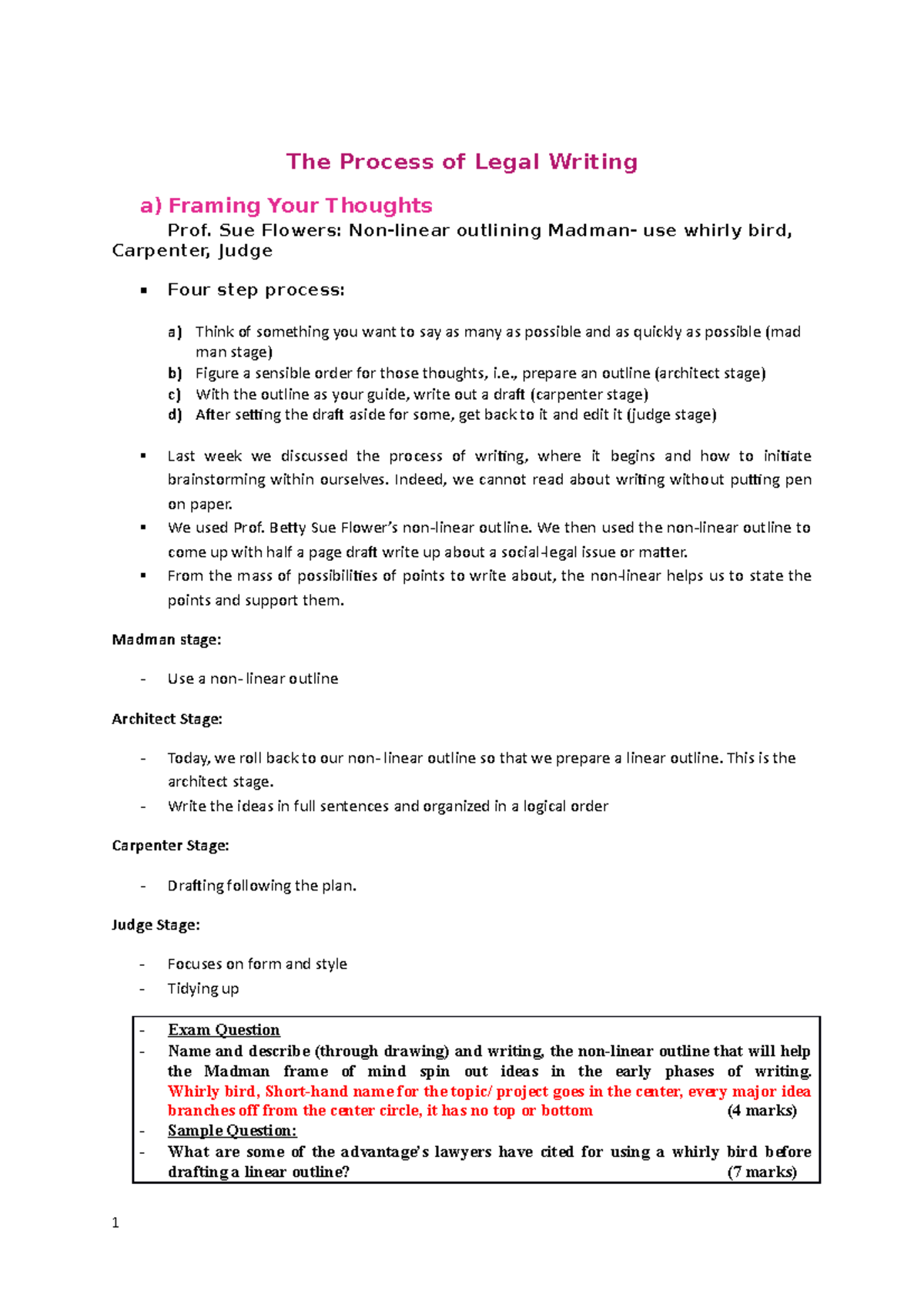 The Process of Legal Writing - Law - Studocu