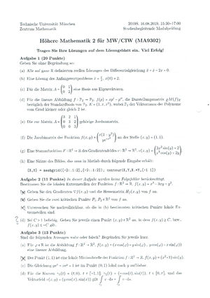 HM1 SS21 Klausur - Höhere Mathematik 2 - Studocu