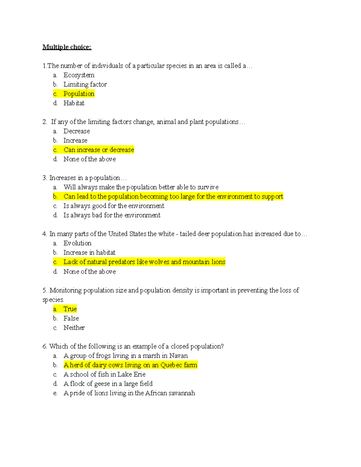 Practice quiz answers - SBI4U - Multiple choice: 1 number of ...