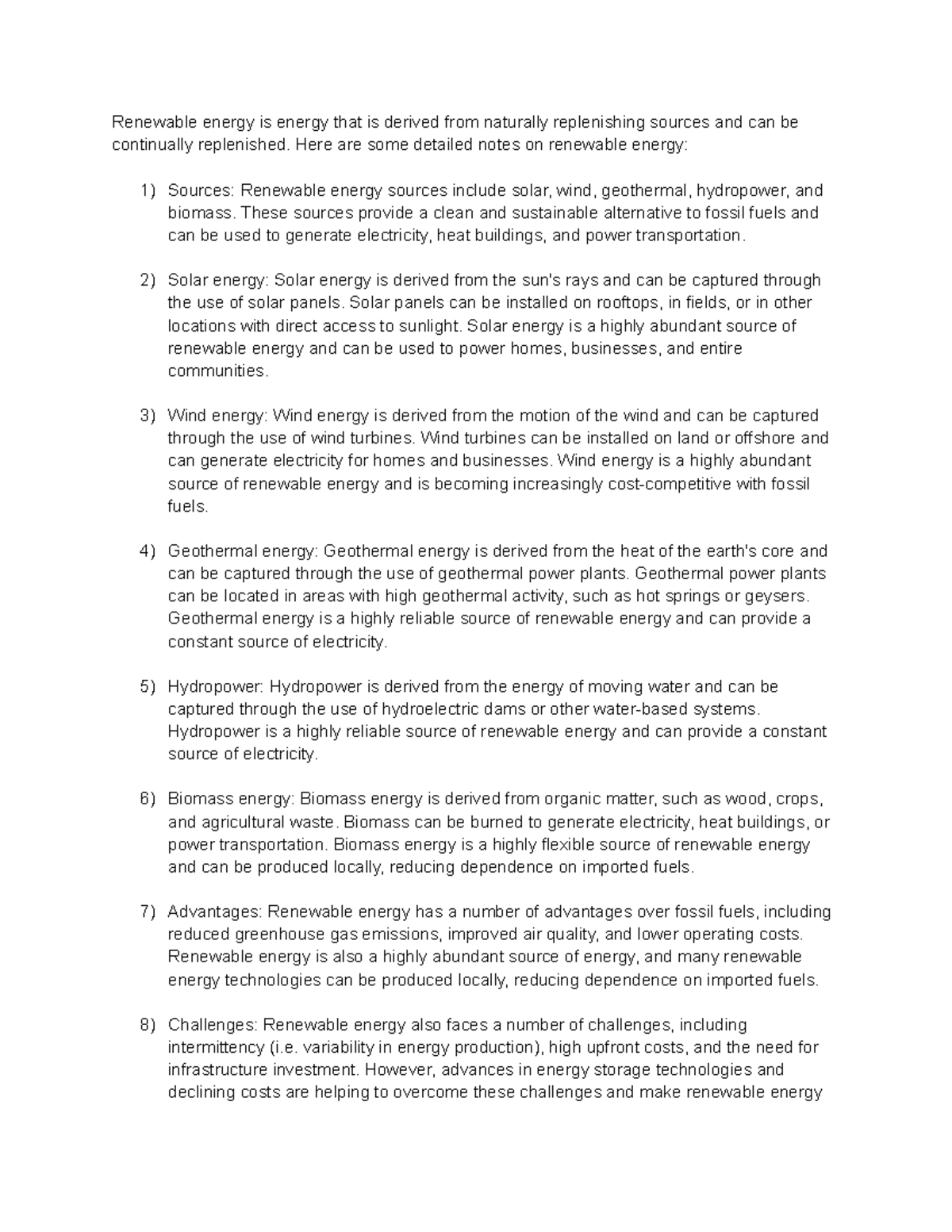 Renewable Energy: Environmental Science - Renewable energy is energy ...