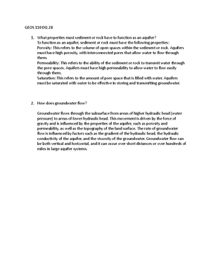 GEOS 110 DQ 4 - Assignment - GEOS 110 DQ 4 1. Why is the Earth heated ...