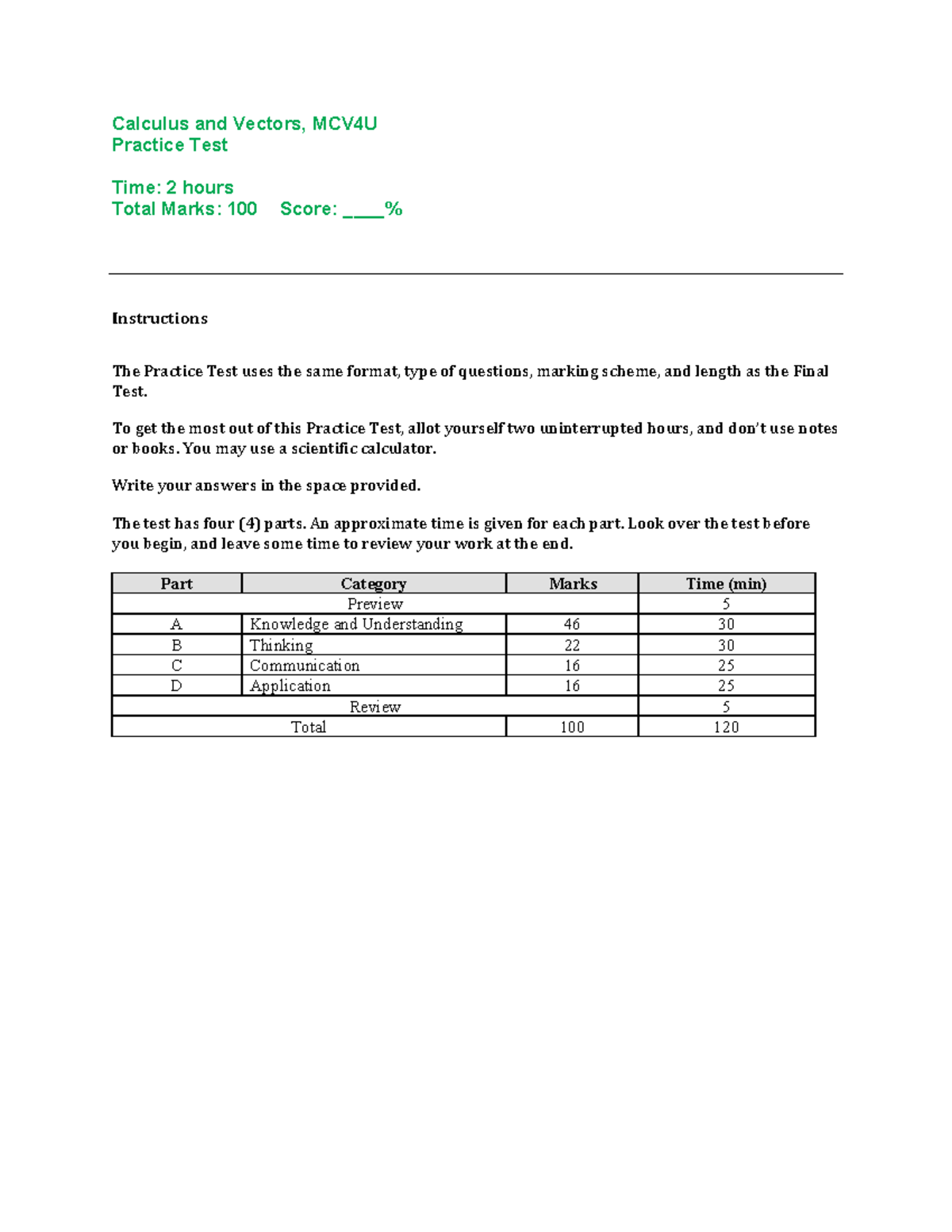 Practice test - To get the most out of this Practice Test, allot ...