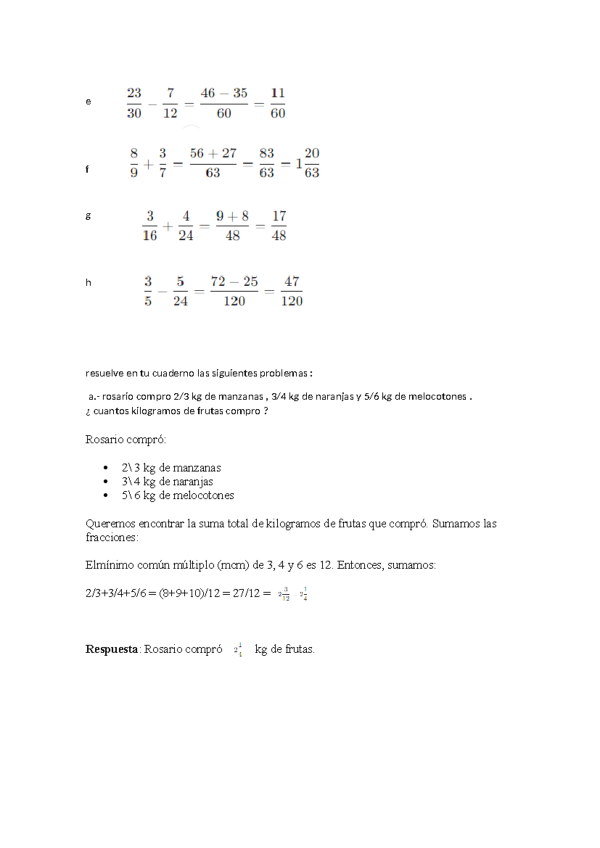 E - dsfsdfsdfsf - e f g h resuelve en tu cuaderno las siguientes ...