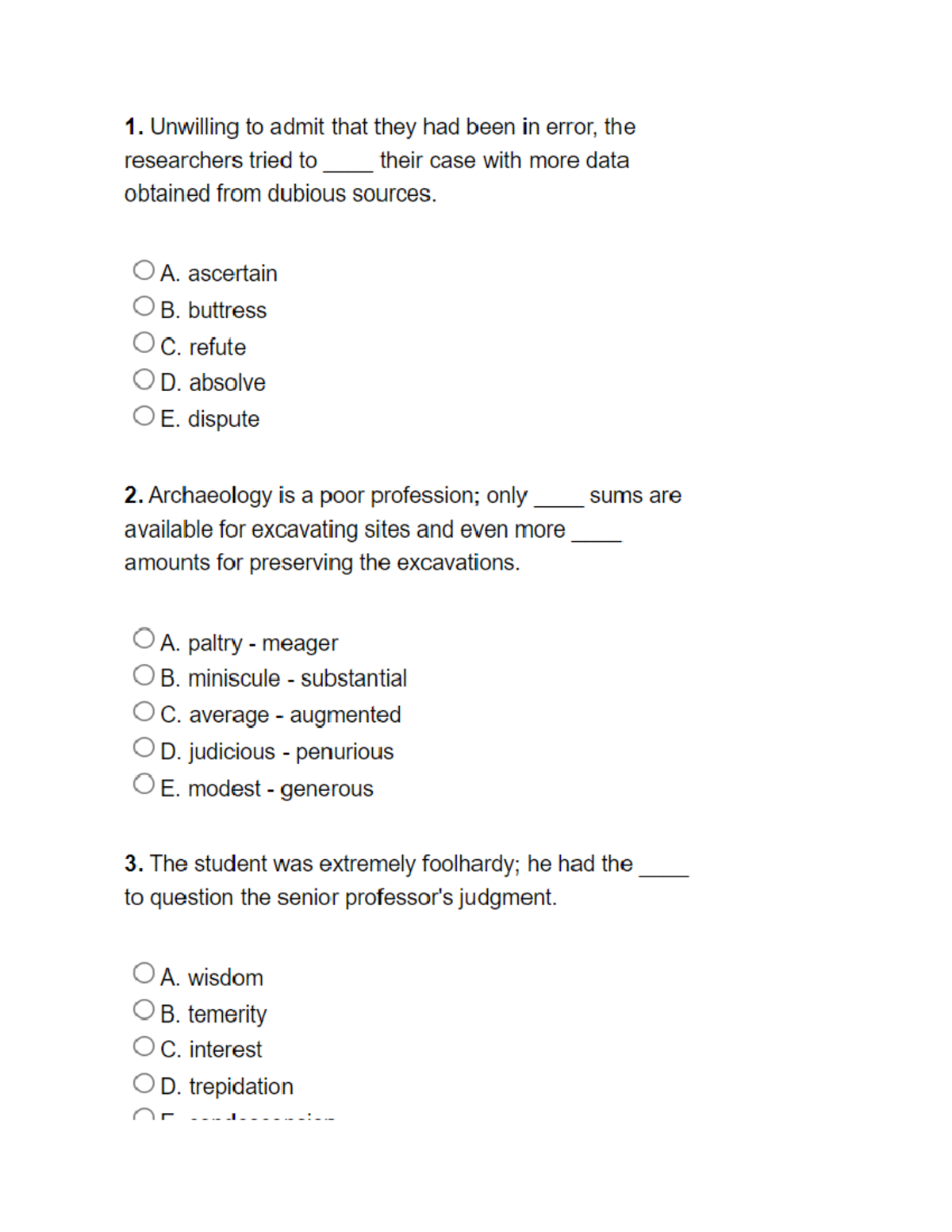 Esther Sentence Completion Practice Test 11 - Education - Studocu