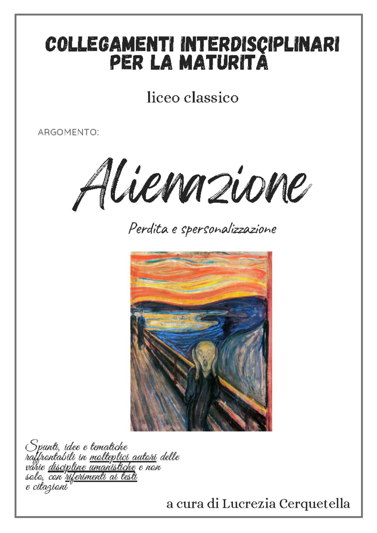 Collegamenti interdisciplinari sul tema dell’alienazione e della ...