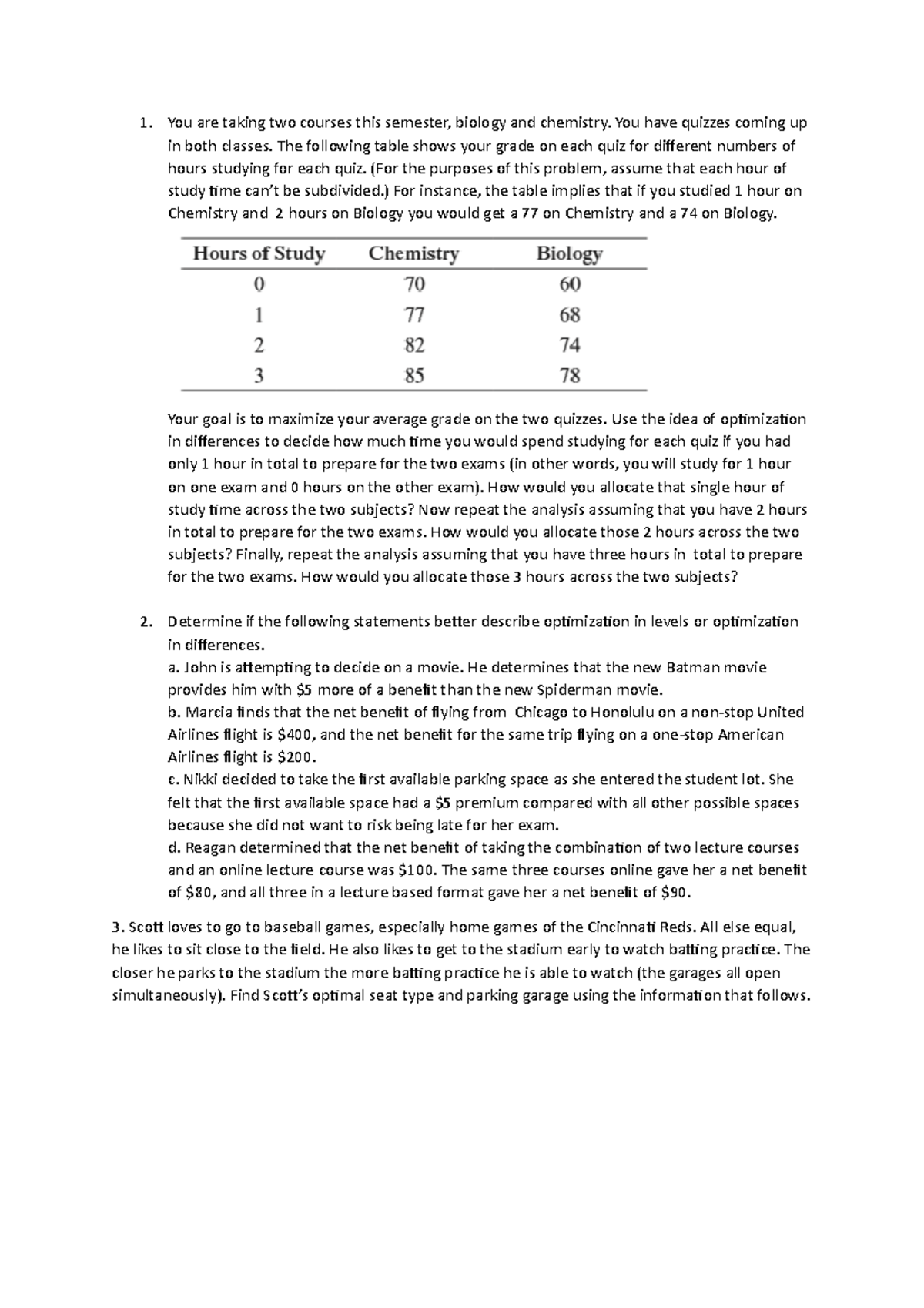 DS 4 questions on Economics - You are taking two courses this semester ...