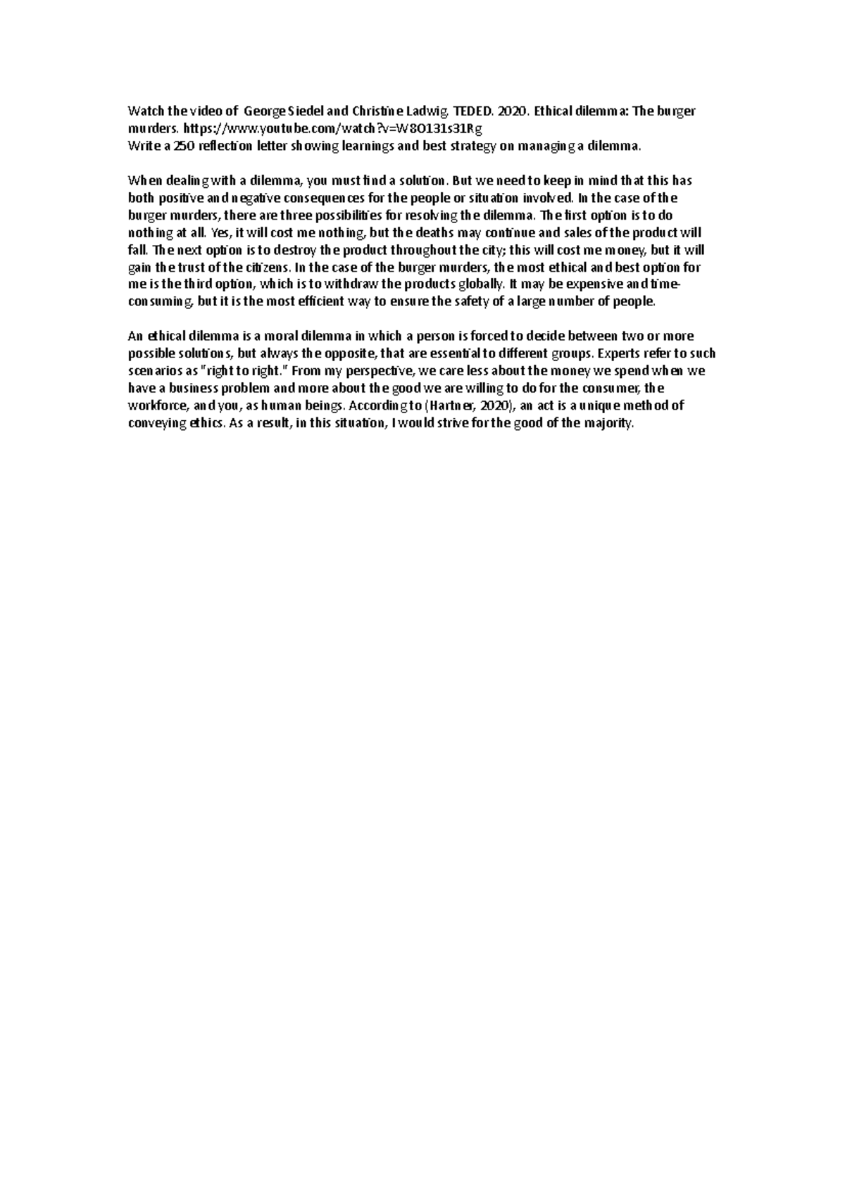 The burger murder - Ethics - Watch the video of George Siedel and ...