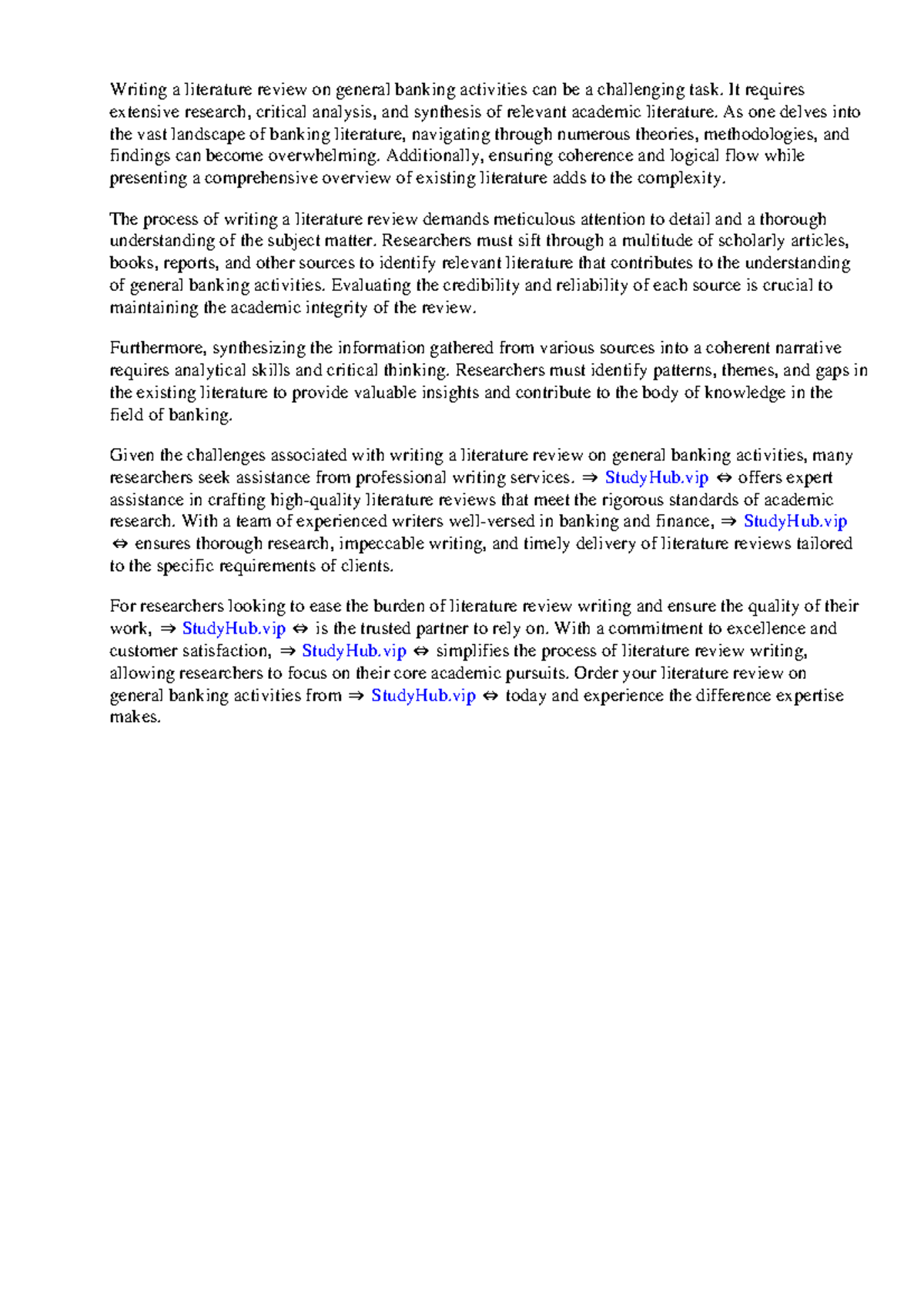 Literature Review Of General Banking Activities - Writing a literature ...