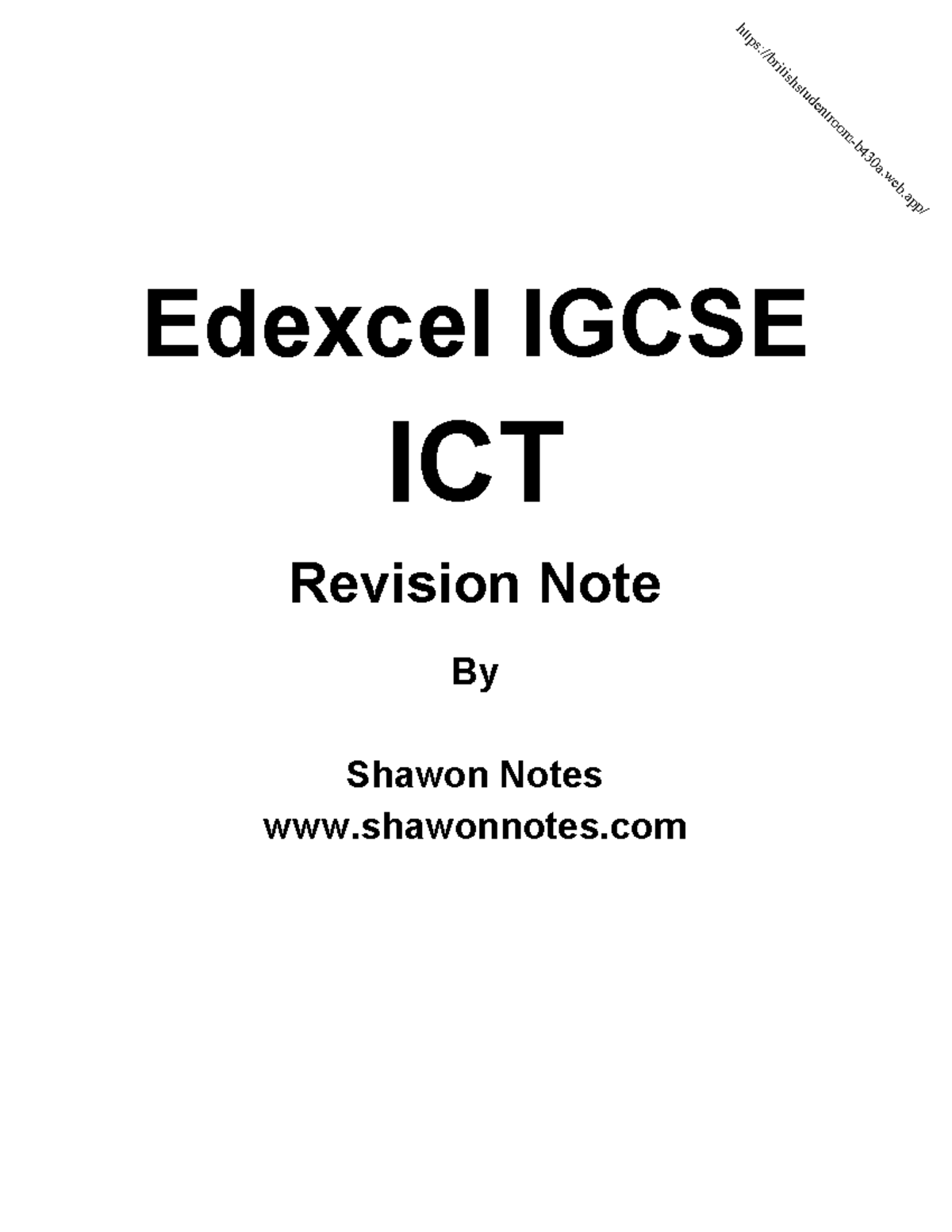 Edexcel Igcse ICT Note SN - Edexcel IGCSE ICT Revision Note By Shawon ...