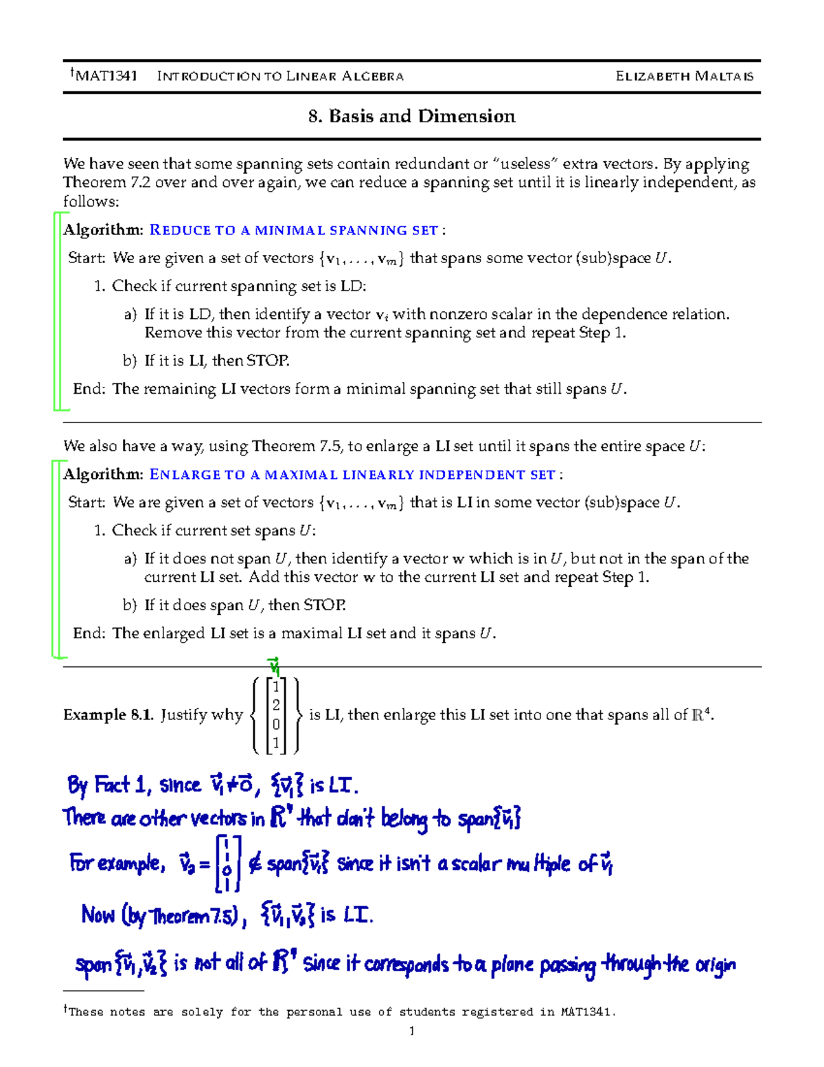 Basis and dimension - Lessons - † MAT1341 I NTRODUCTION TO L INEAR A ...