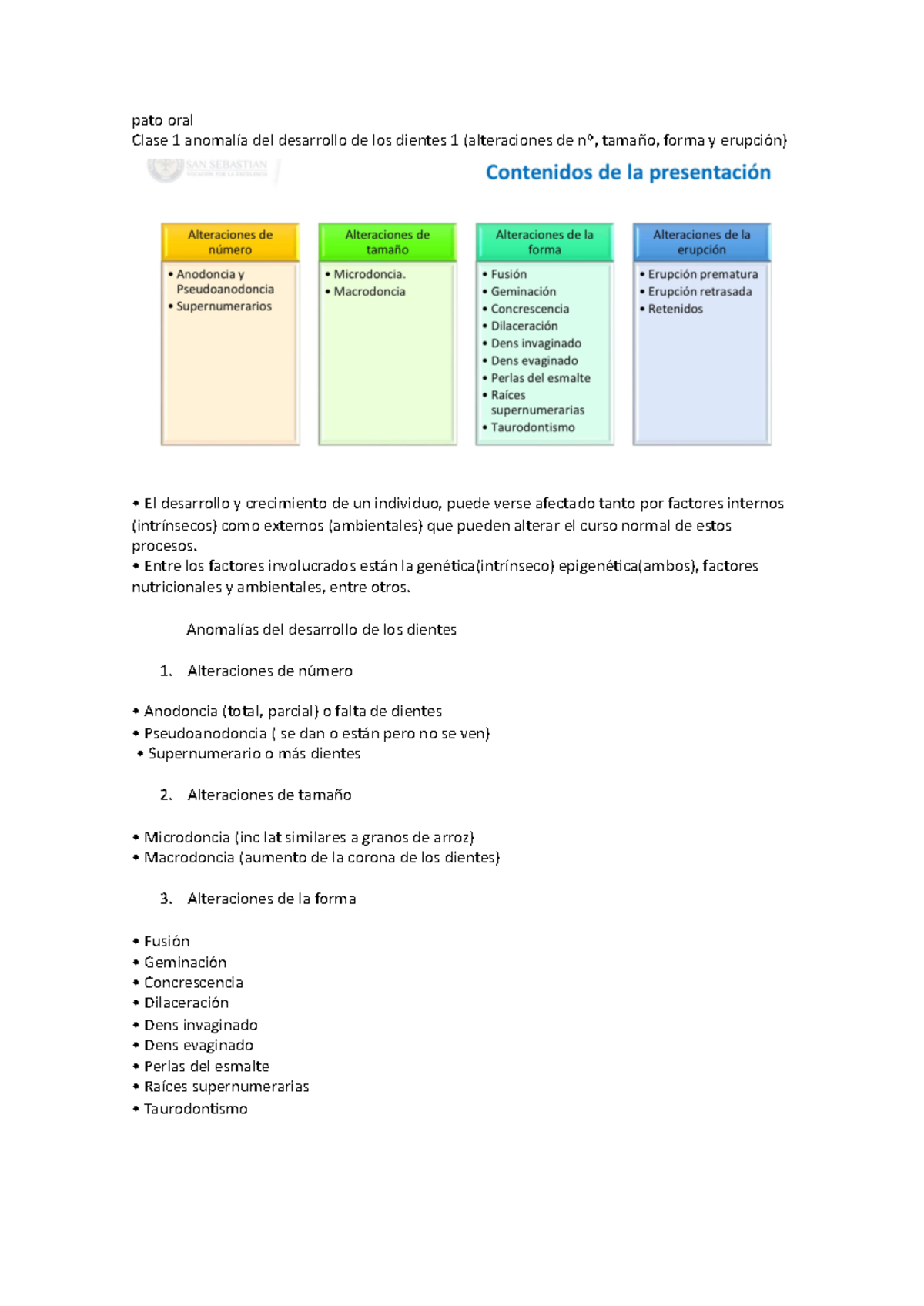 Clase 1 pato - pato oral Clase 1 anomalía del desarrollo de los dientes ...