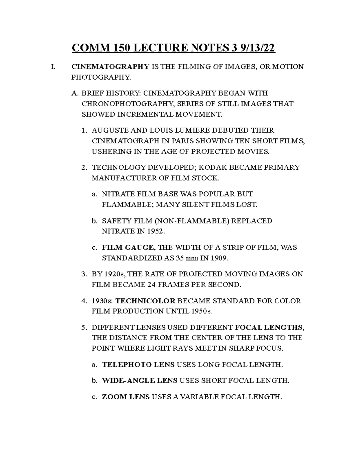 COMM 150 FA22 Lecture Notes September 3 - COMM 150 LECTURE NOTES 3 9/13 ...